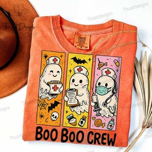 Boo Boo Crew PNG, Retro Halloween Nurse Design, Cute Ghost Clipart ...
