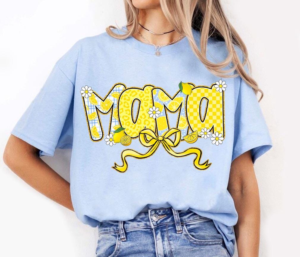 Preppy Mama Lemon Png, Cute Lemon Floral Mama Png, Mothers Day Png ...