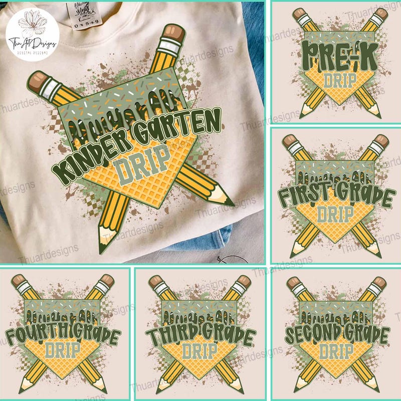 First Grade Drip Shirt - Etsy UK