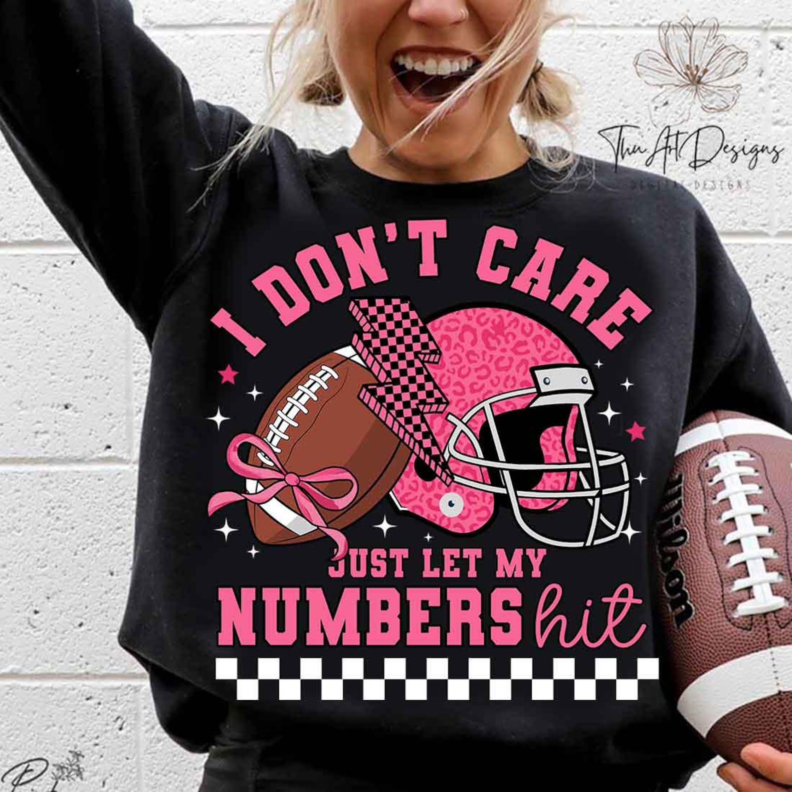 I Don’t Care Just Let My Numbers Hit Png, Retro Football PNG, Trendy ...