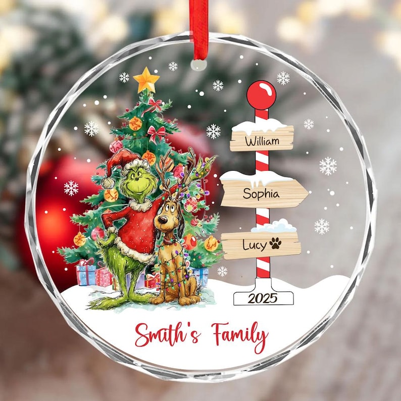 Grinch Name Ornament PNG Bundle, Christmas Family Name Designs, Custom ...