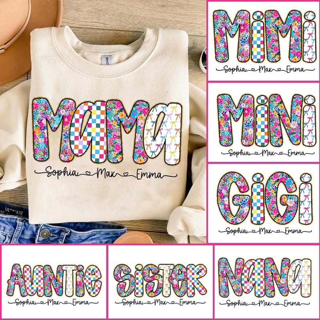 Floral Mama Png Bundle, Preppy Mama Png, Retro Flower Mama Png, Mother ...