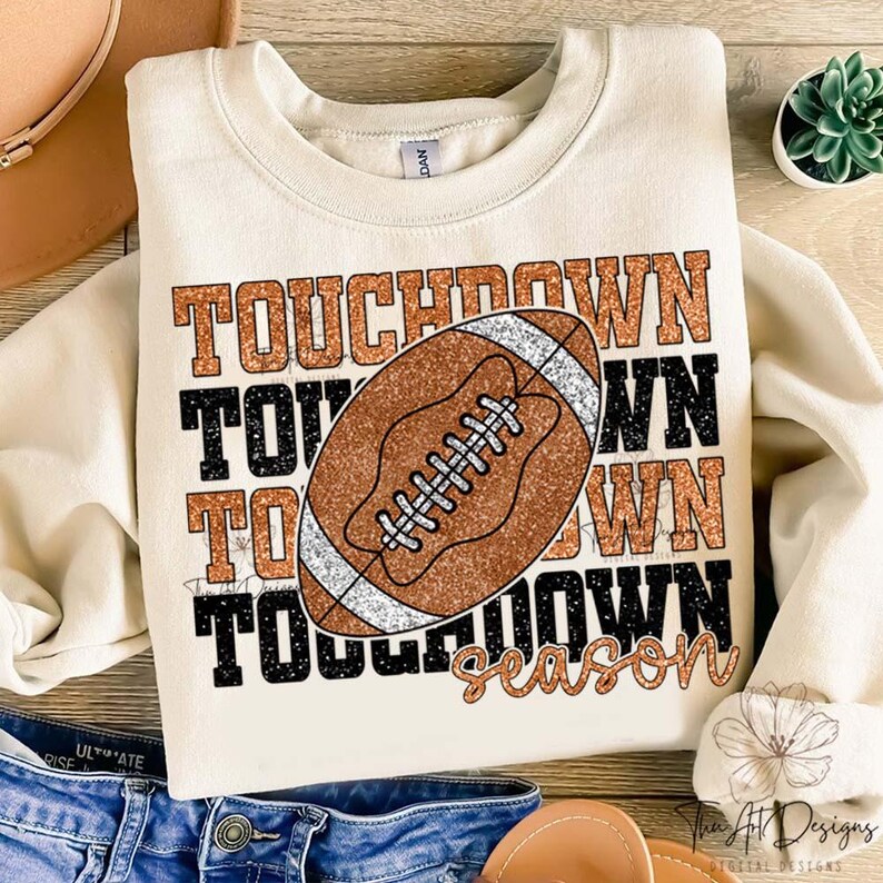 Touchdown Season Png, Football PNG, Distressed Football Png Shirt ...