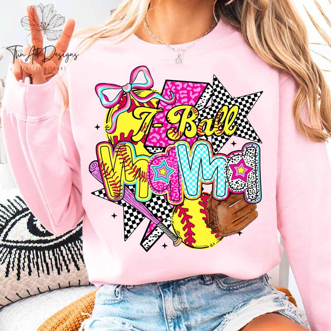 T-ball Mama Coquette Png, Brushstroke T-ball Aesthetic Png, Game Day T ...