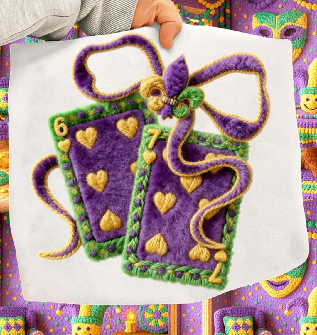 Six Seven Playing Cards Mardi Gras PNG, Coquette Carnival PNG, Fleur De ...