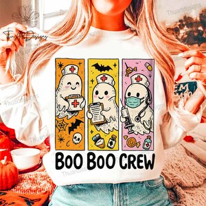 Boo Boo Crew PNG, Retro Halloween Nurse Design, Cute Ghost Clipart ...