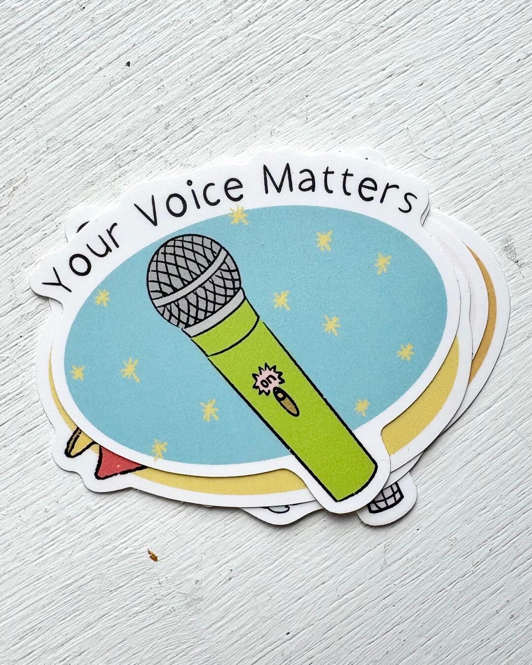 Voice Matters Sticker | Hand-drawn Microphone Decal, Speech Therapy - Etsy