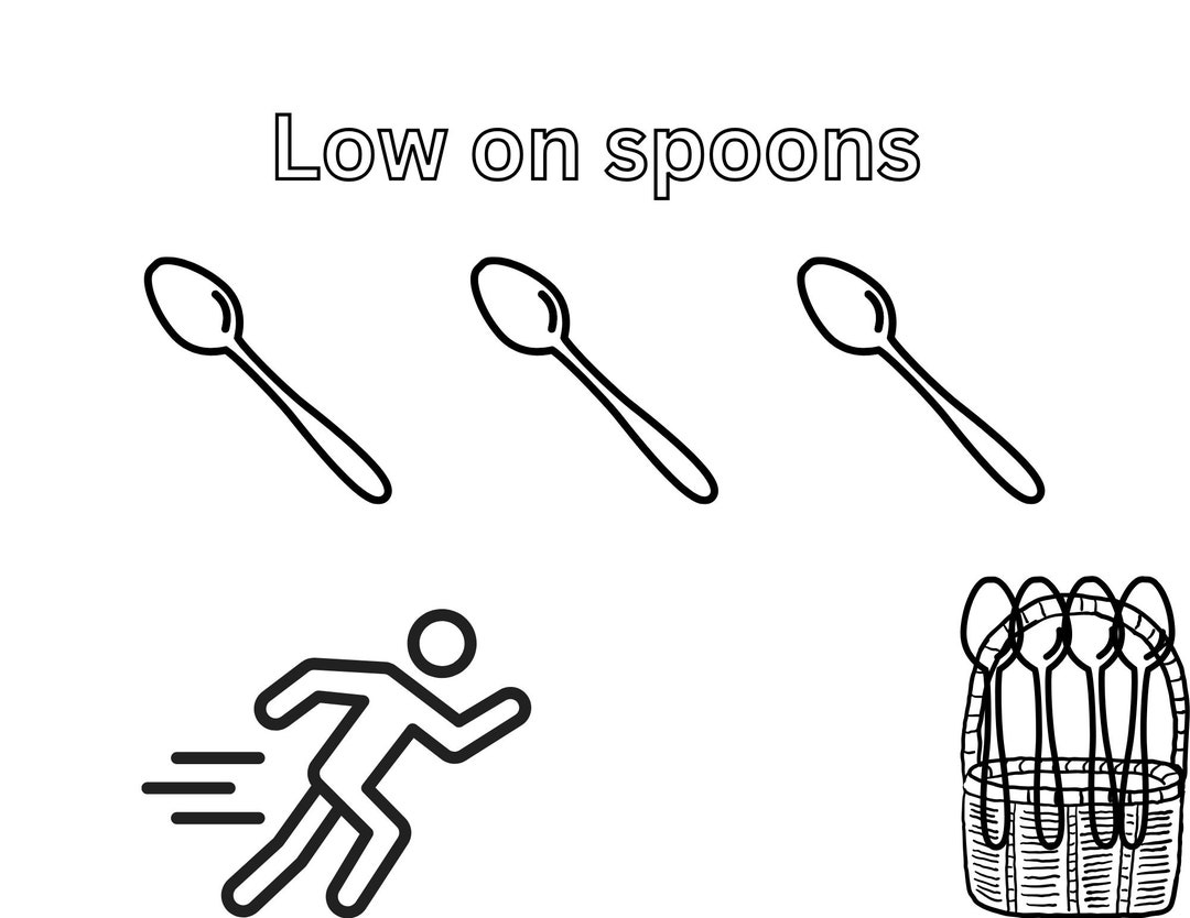 Low on Spoons Coloring Page - Etsy