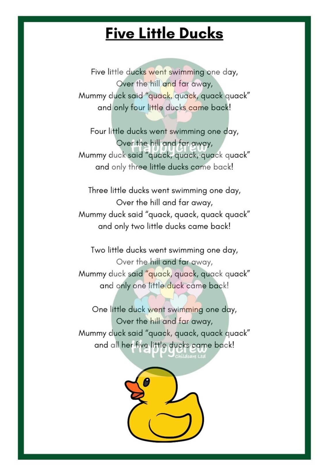 Nursery Rhyme Flash Cards - Early Years - Childcare - Learning ...
