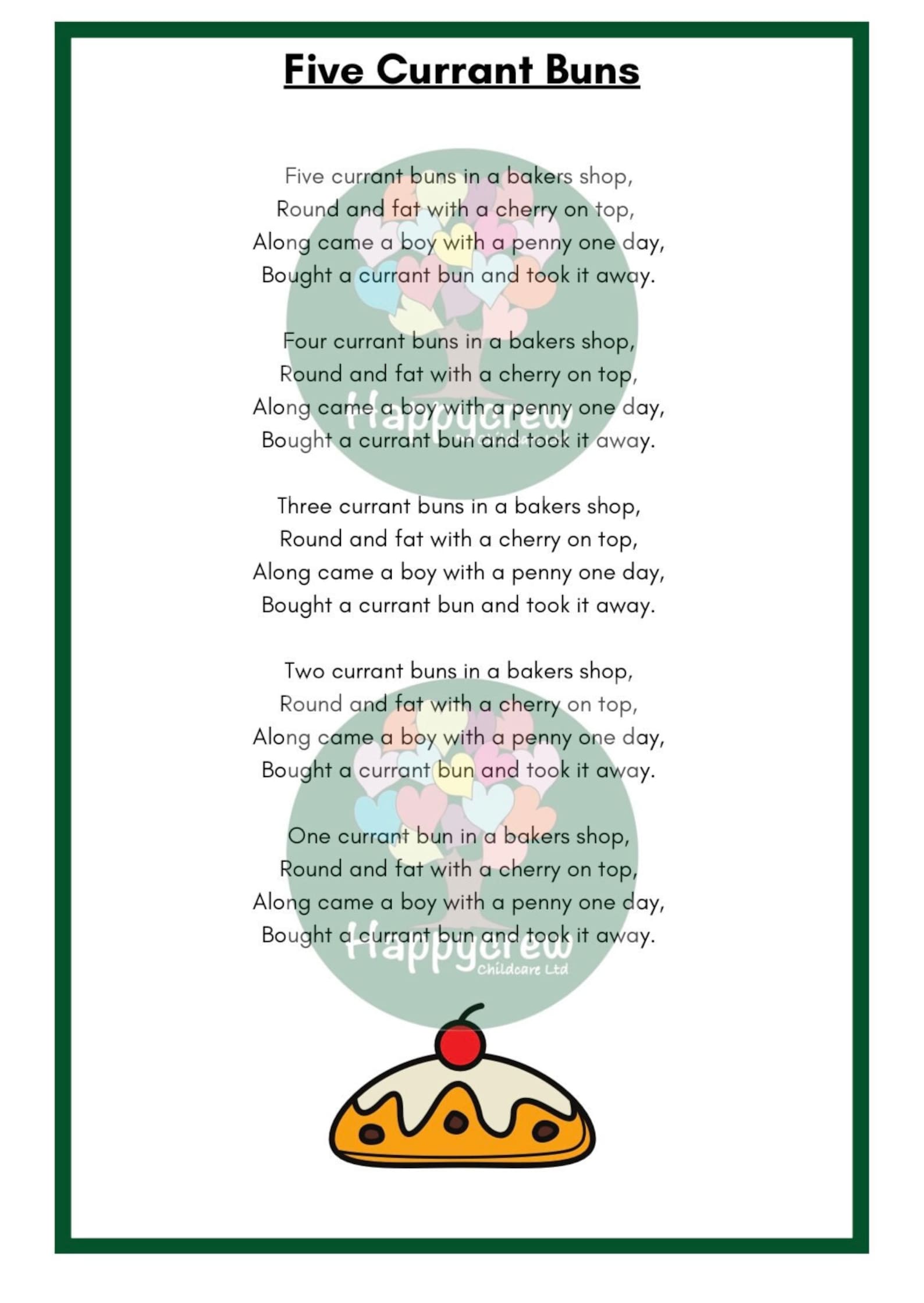 Nursery Rhyme Flash Cards Early Years Childcare Learning Printable ...