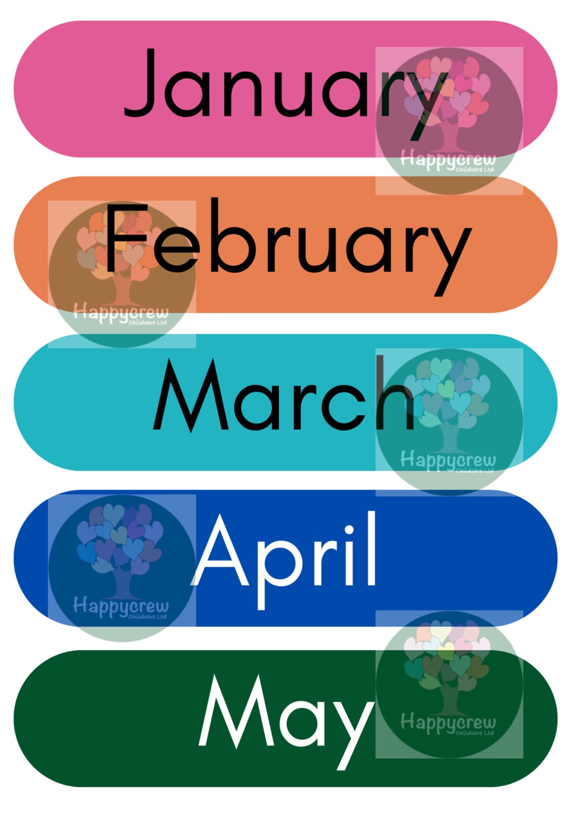 Printable Labels - Months of the Year - Labels - January to December - Etsy