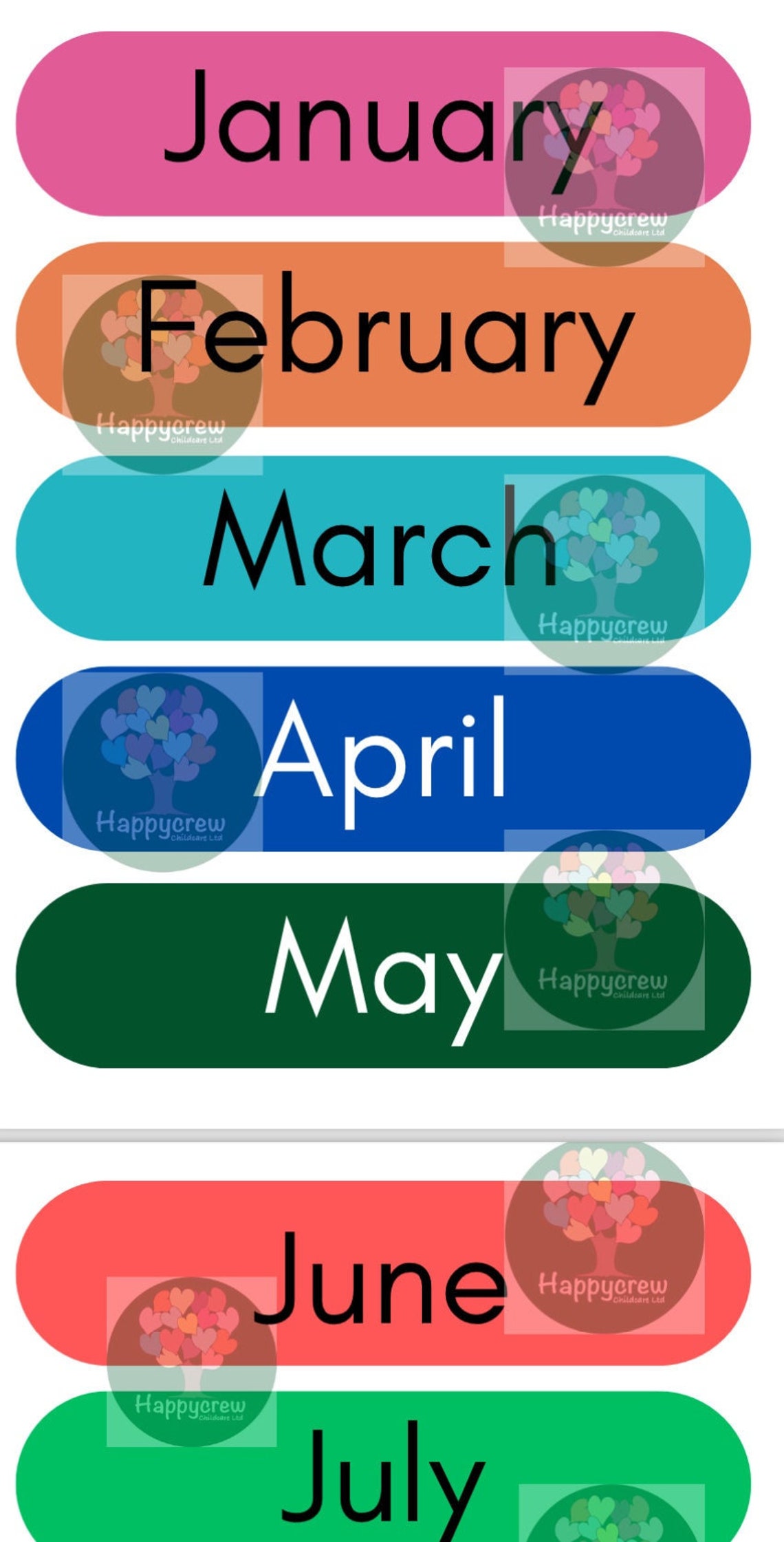 Printable Labels - Months of the Year - Labels - January to December - Etsy