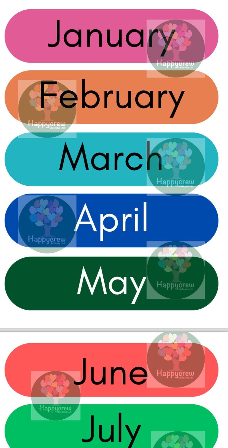 Printable Labels - Months of the Year - Labels - January to December - Etsy