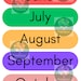 Printable Labels - Months of the Year - Labels - January to December - Etsy
