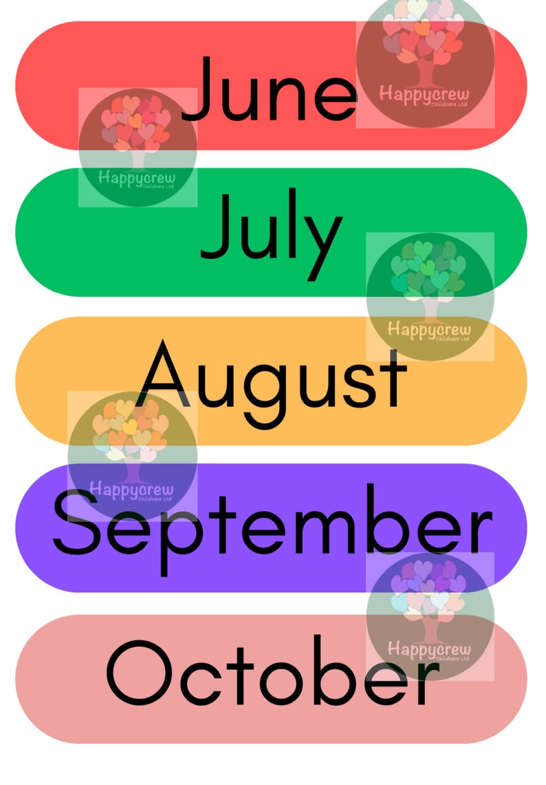 Printable Labels - Months of the Year - Labels - January to December - Etsy