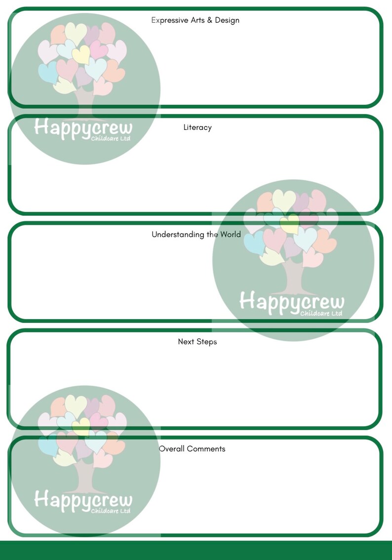 EYFS Summary Report - Printable - Childcare - Childminder - Teacher ...