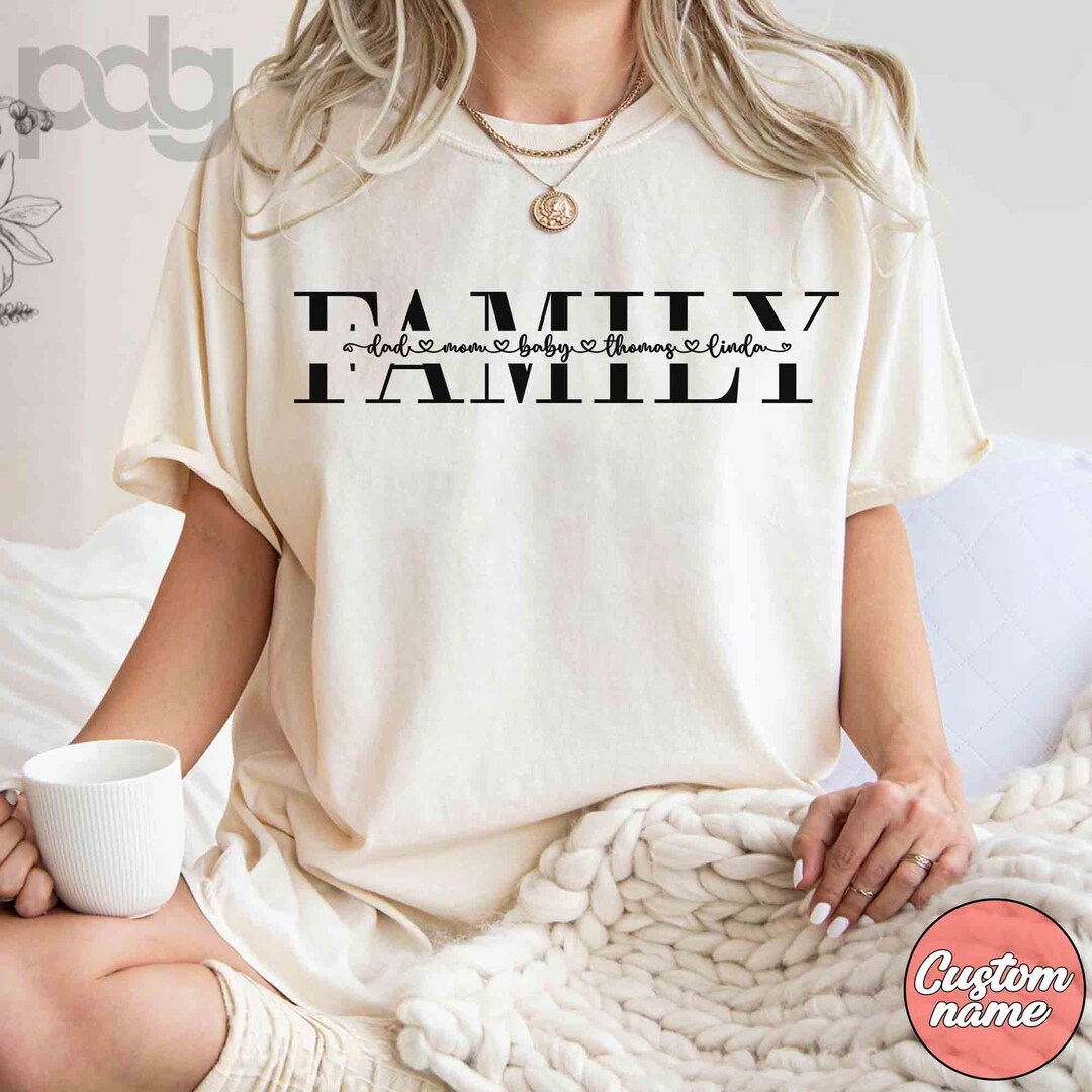 Personalized Family Shirt With Names Shirt, Custom Mom Dad Family ...