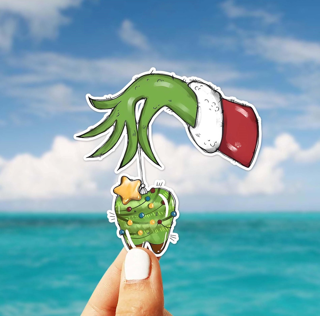 Christmas Lights Tooth Dental Grinch Sticker, Santa Grinch Dental ...