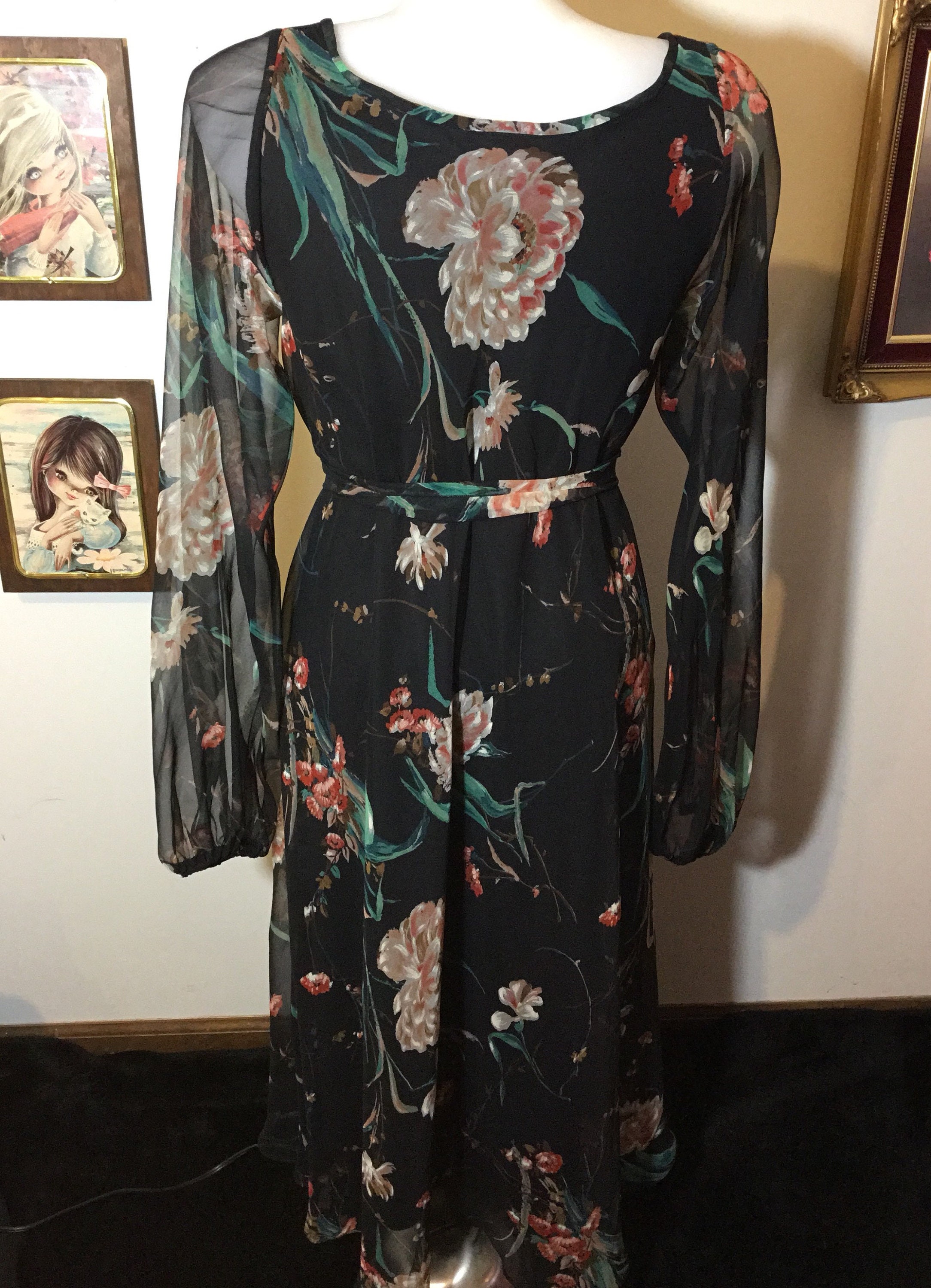 Vintage Floral Robbie Bee Dress - Etsy