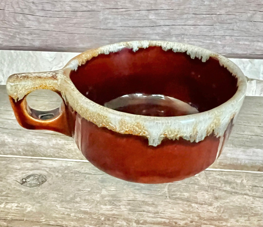 Vintage Western Stoneware Drip Edge Soup Mug. Brown. Shipping Included ...