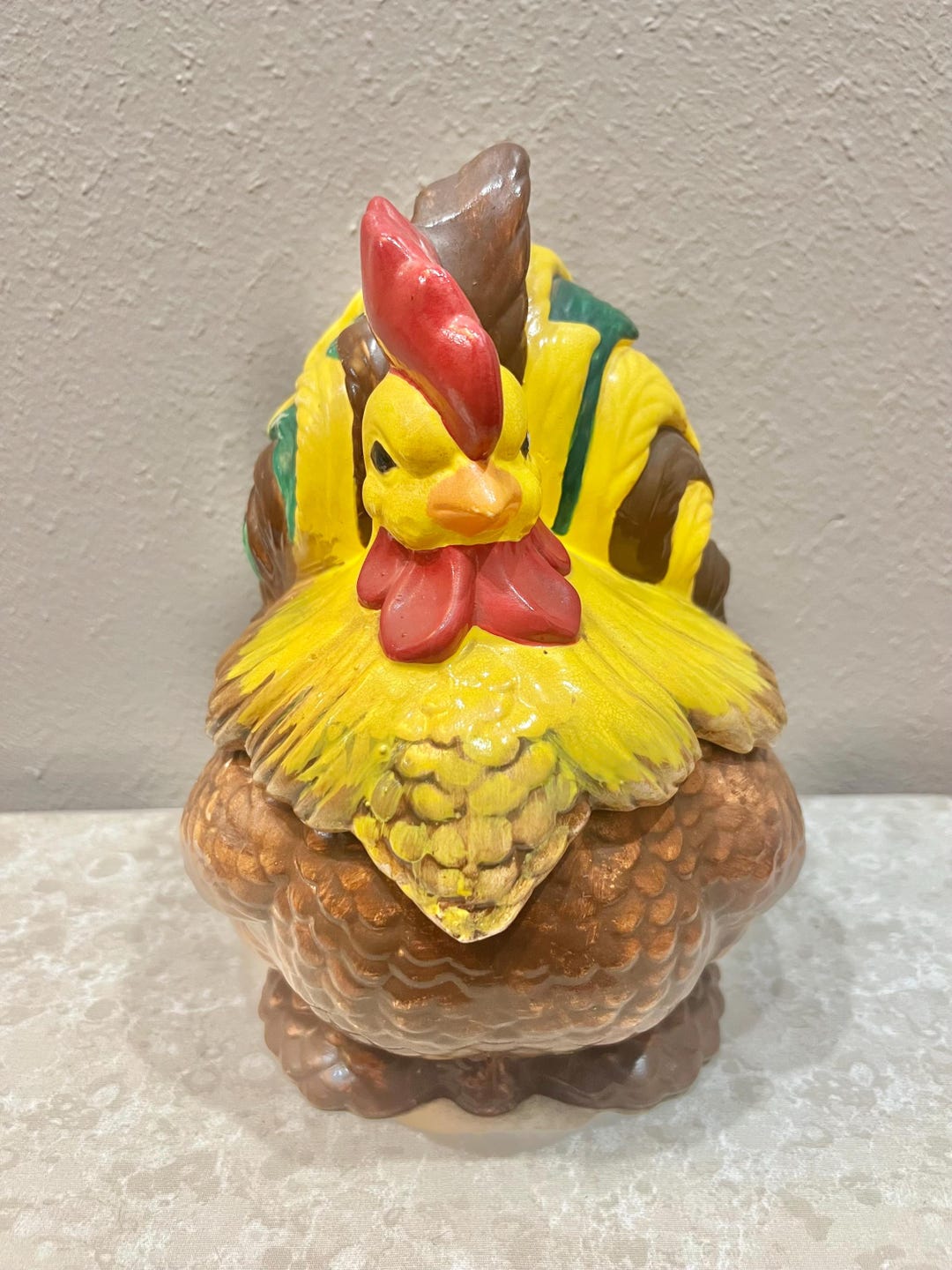 Vintage Ceramic Handpainted Atlantic Mold Rooster Cookie Jar. Signed ...