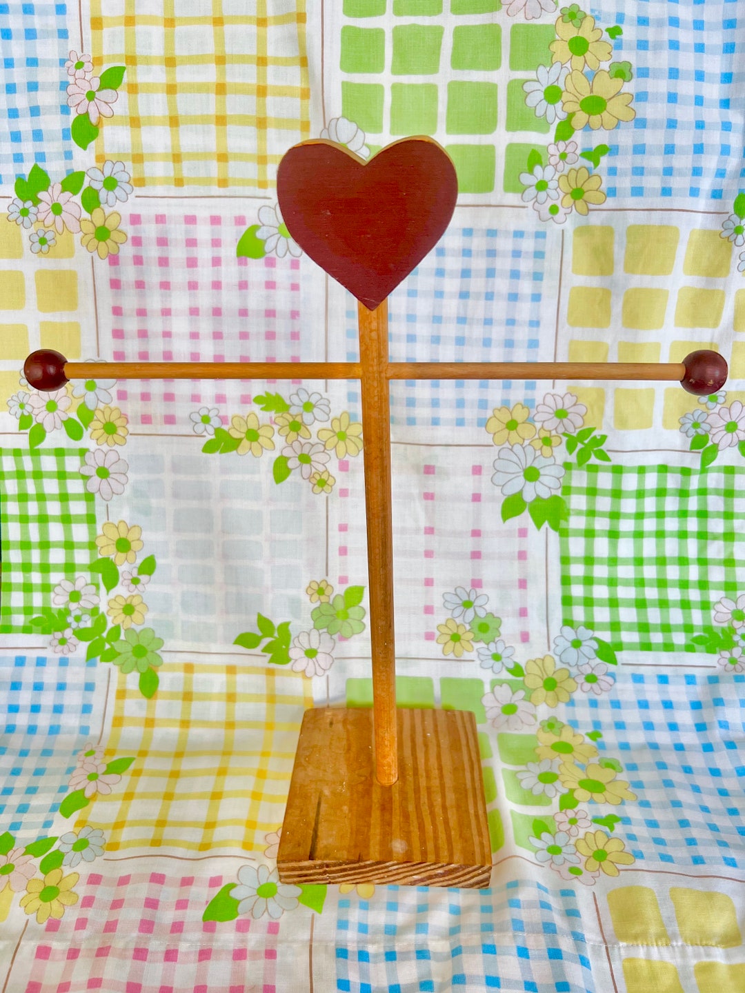 Vintage Wooden Free Standing T-shape Hand Towel Holder With Heart ...
