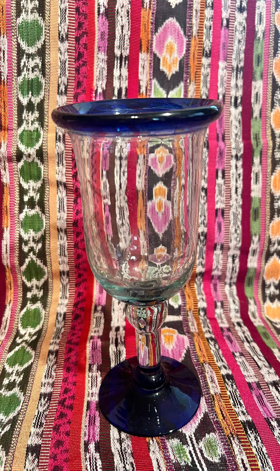 Vintage Cobalt Blue Jalisco Goblet. Handblown. Mexico. Drinkware ...