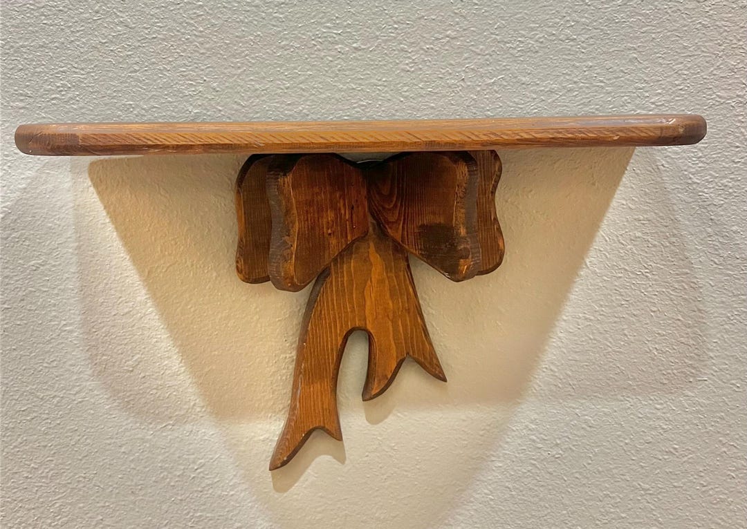 Vintage Wood Bow Shelf. Cottage Decor. Girls Room. Nursery. Display ...