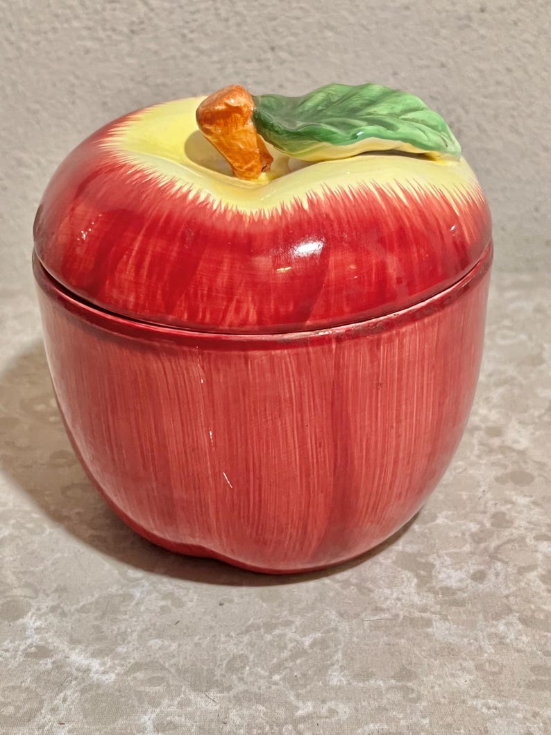 Vintage Ceramic Apple Jar With Lid. Storage Jar. Apple Lover. Kitchen ...