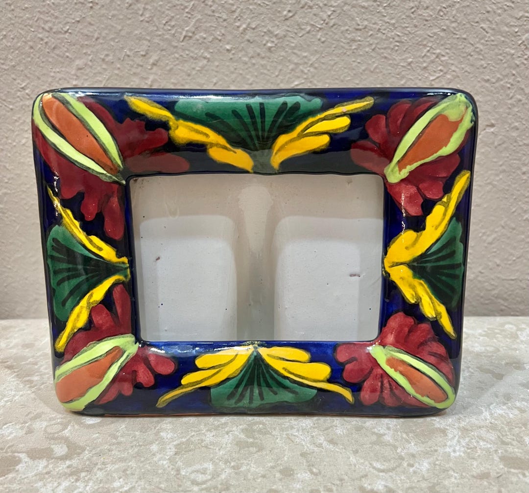 Vintage Talavera Pottery Photo Frame From Mexico. Hand Painted and ...