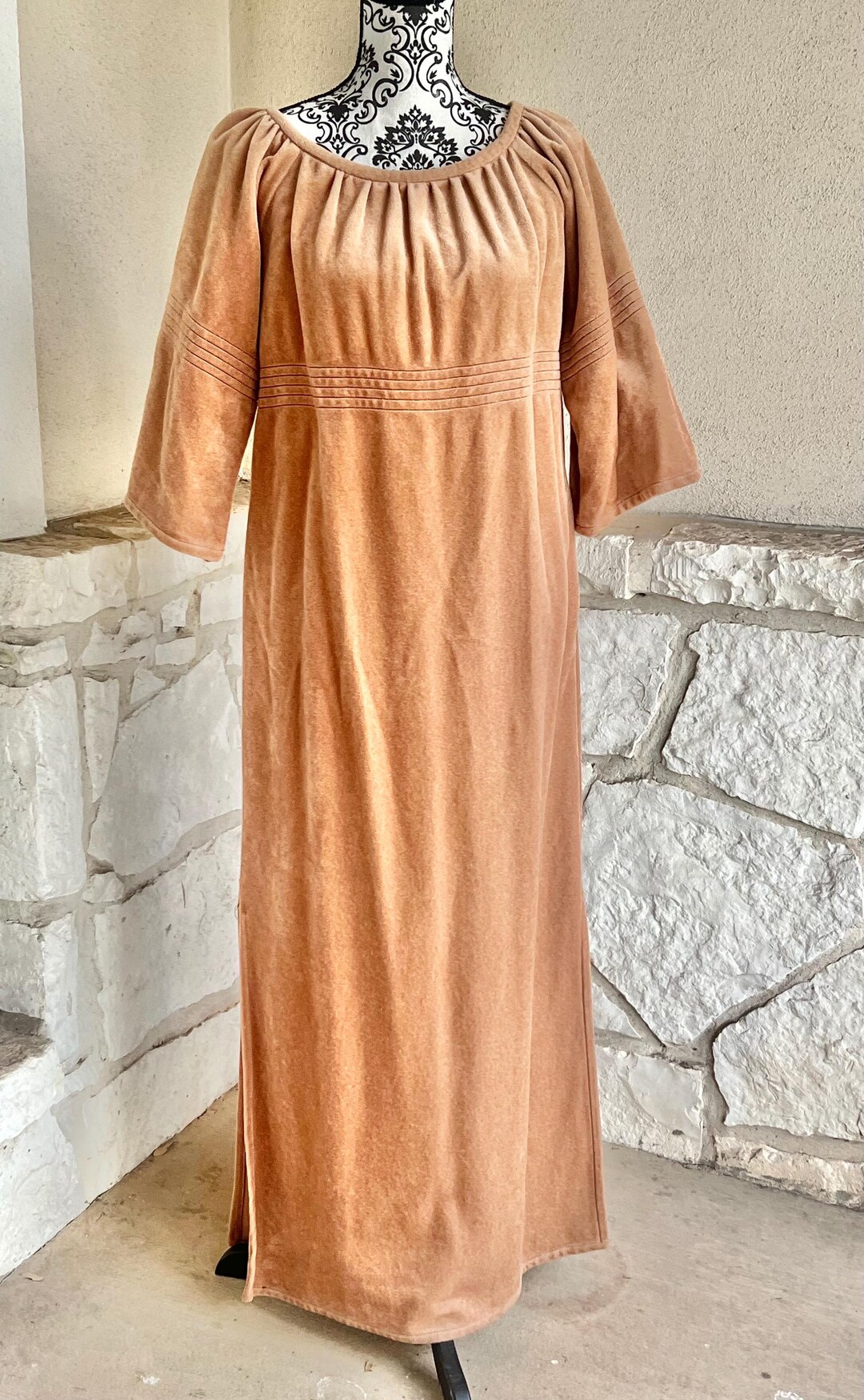 Vintage Adri Saks Fifth Avenue Velour Robe: Long Brown Loungewear - Etsy