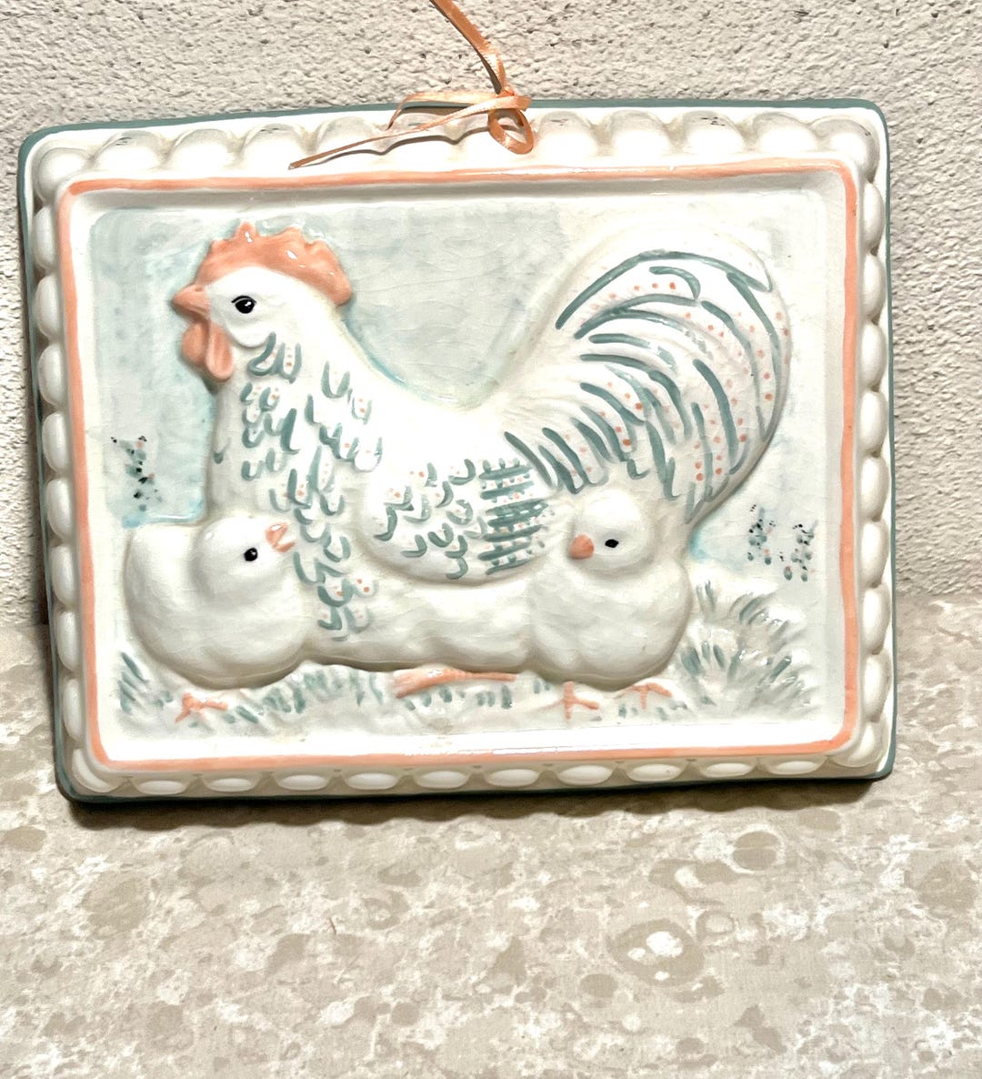 Vintage Ceramic Hen With Chicks Mold. Kitchen Decor. Chickens. Pastel ...