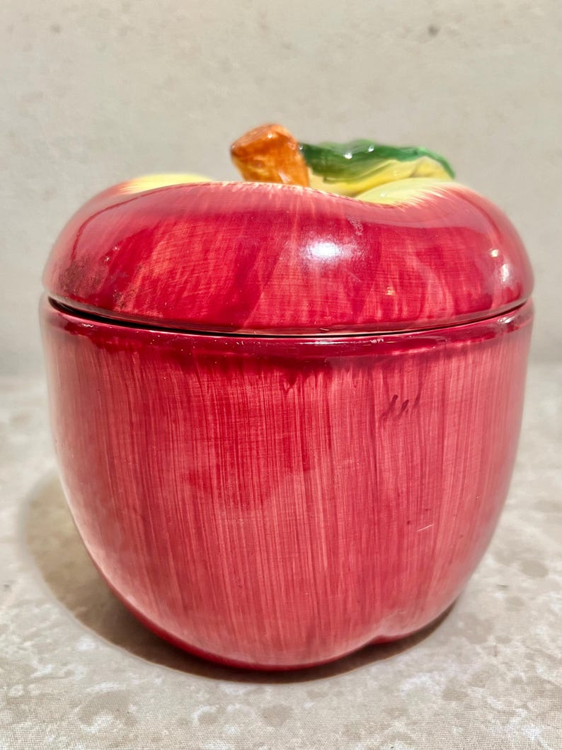 Vintage Ceramic Apple Jar With Lid. Storage Jar. Apple Lover. Kitchen ...