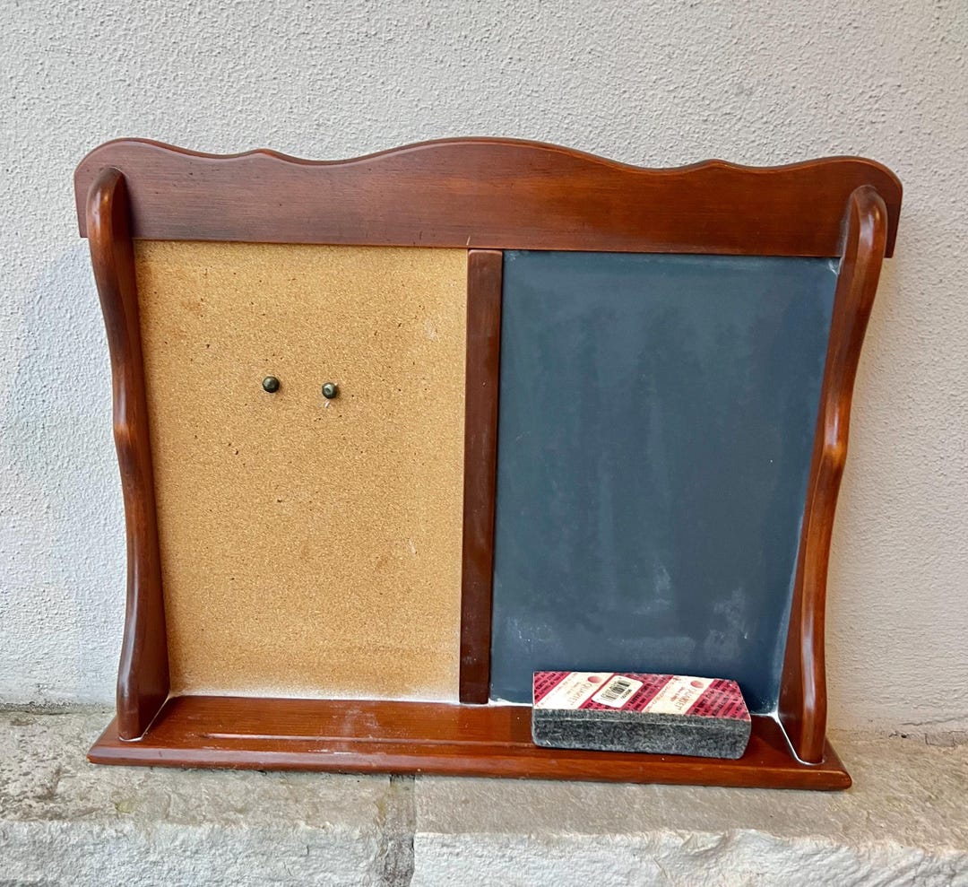 Vintage Memo Board With Chalkboard and Corkboard. Handmade. MCM ...
