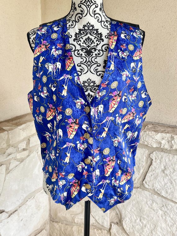 Vintage Circus Vest: Flying Trapeze, Dancing Horses -… - Gem