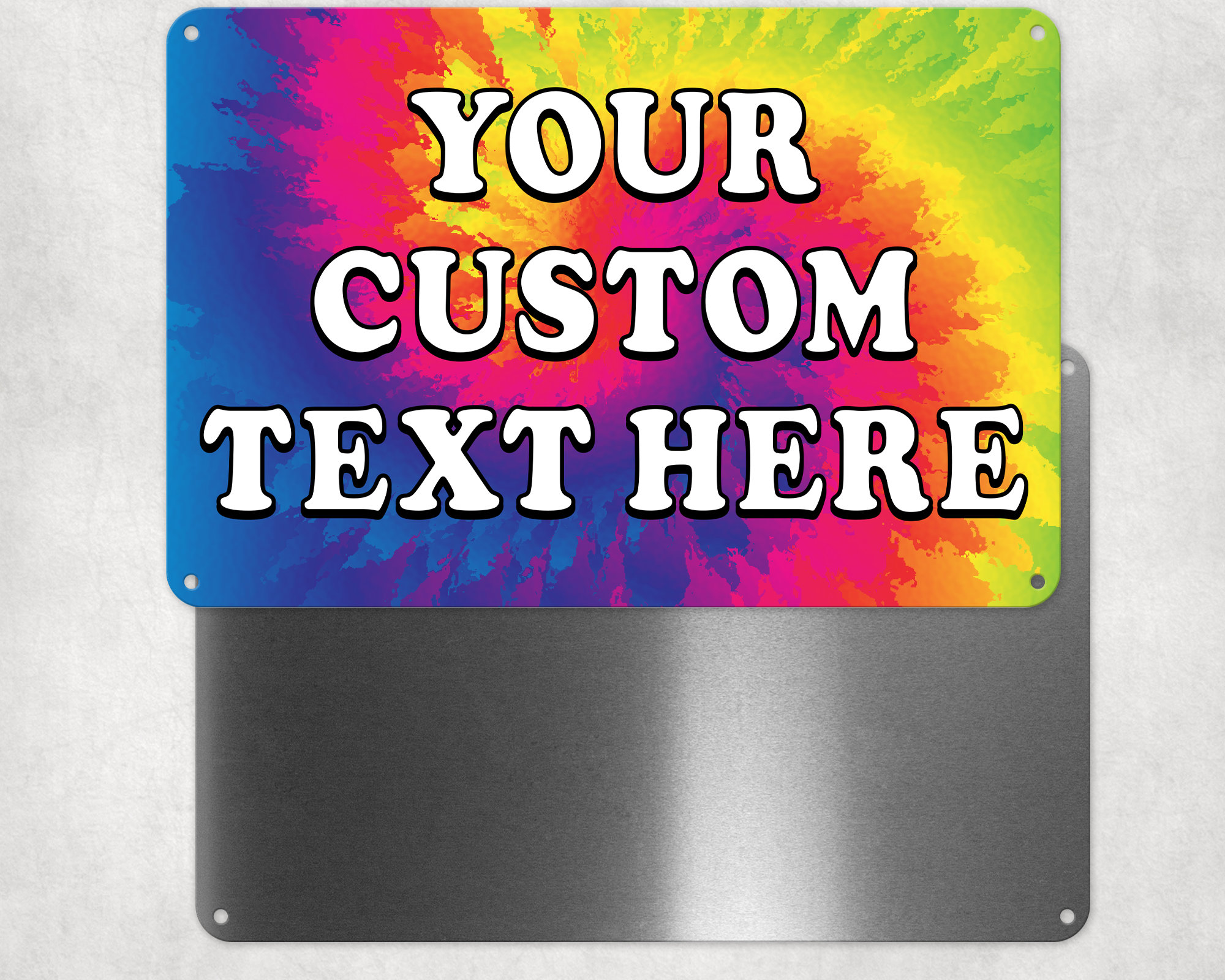 Your Custom Text Tie Dye Metal Sign, Personalized Aluminum Sign, Man ...