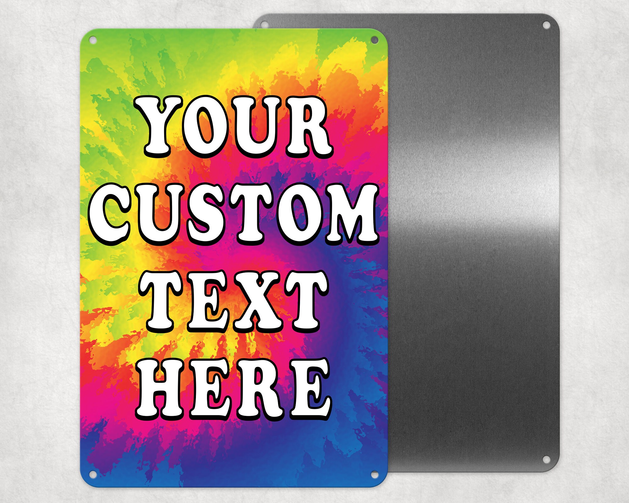 Your Custom Text Vertical Tie Dye Metal Sign, Personalized Aluminum ...