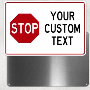 Your Custom Stop Sign Horizontal Metal Warning Sign, Personalized ...