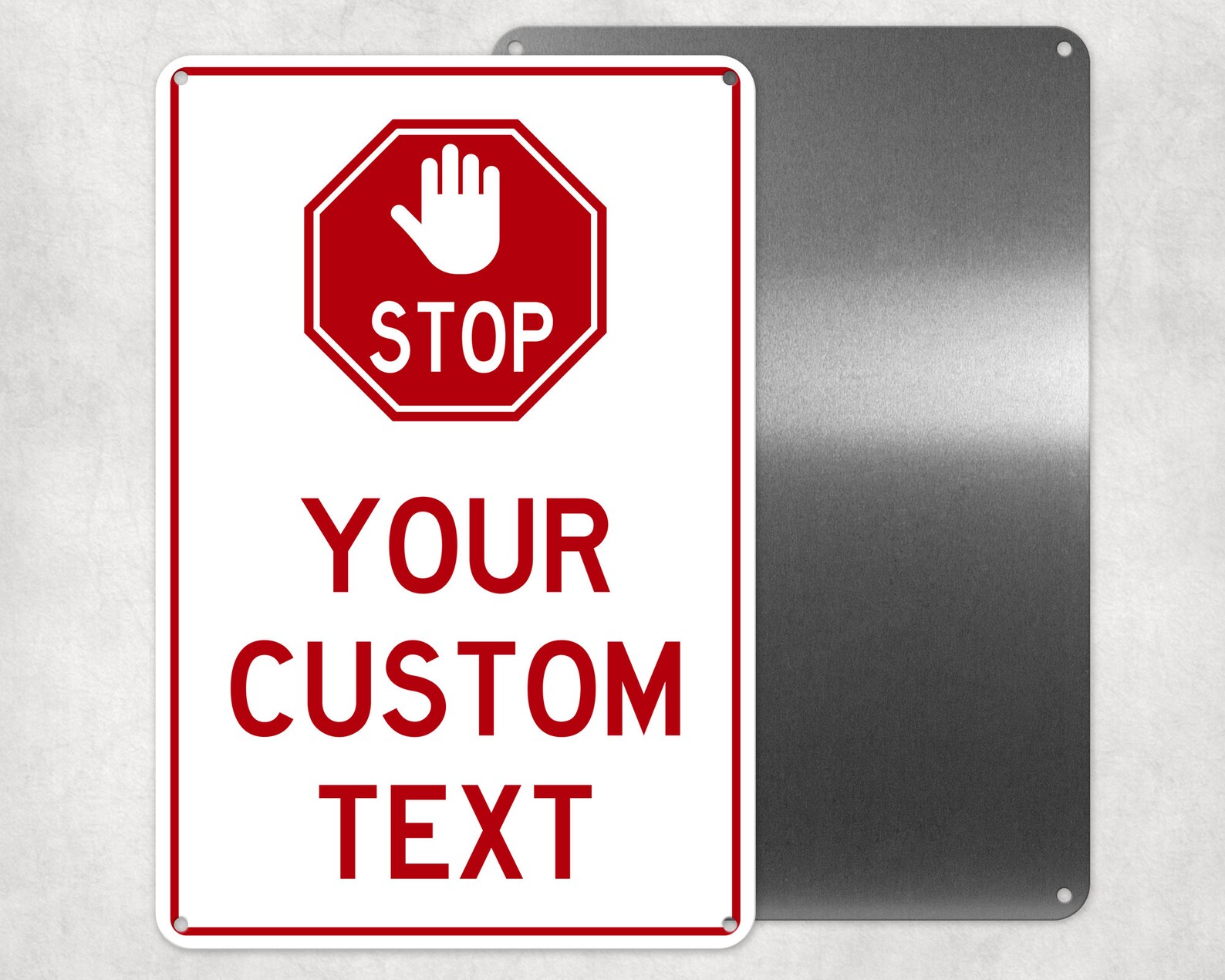 Your Custom Stop Sign With Hand Metal Warning Sign, Personalized ...