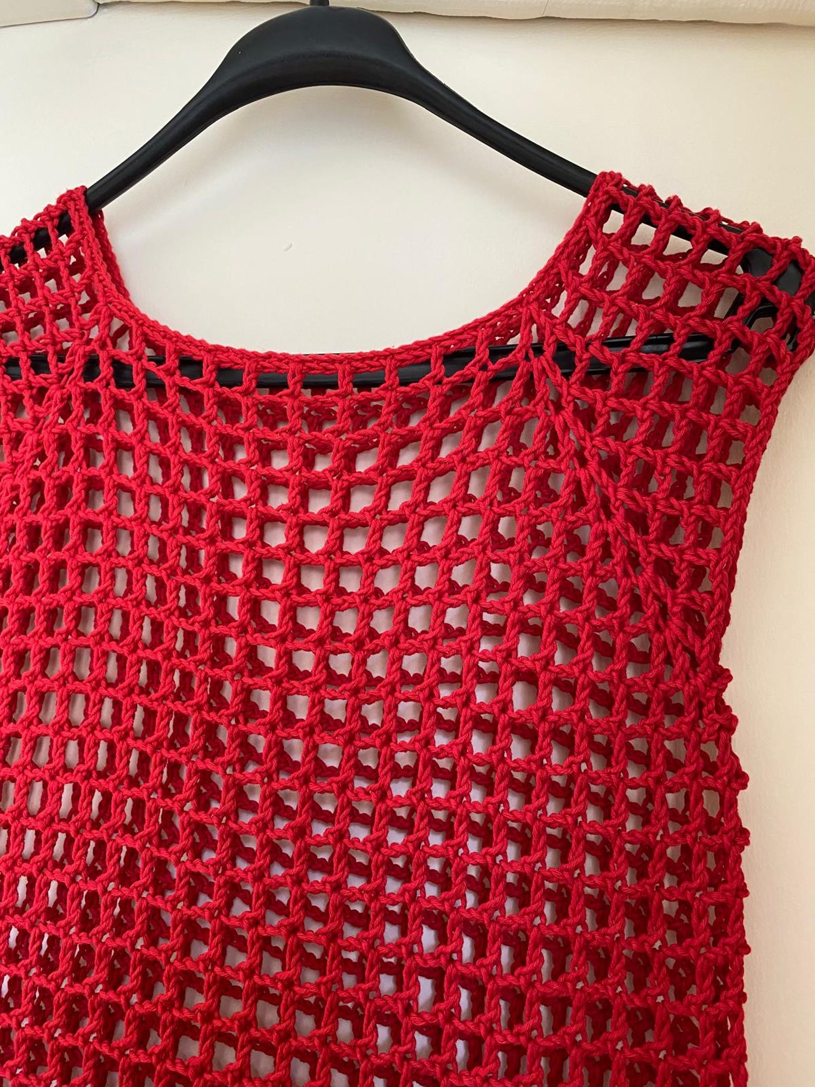 Crochet Fishnet Dress, Handmade Mesh Midi Dress, See Through Festival ...