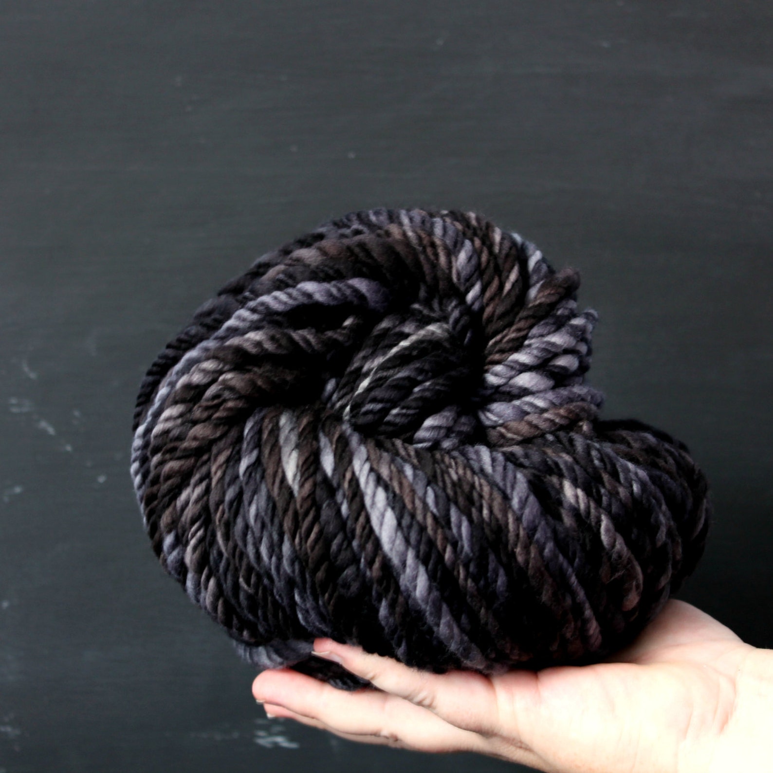 3ply Yarn Thick Black Yarn Handspun Art Yarn Wool Hand Spun - Etsy
