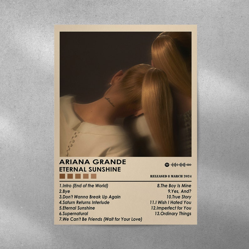 Ariana Grande Poster Print Eternal Sunshine Poster Music Poster Album ...