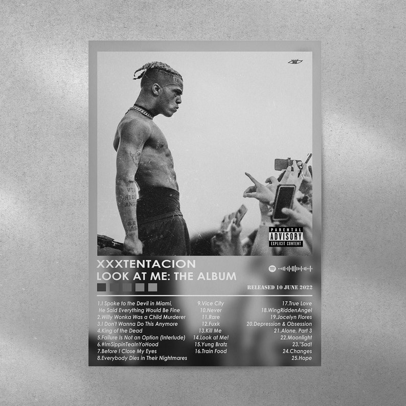 Xxxtentacion Poster Print Look At Me The Album Poster Music Poster Album Cover Poster Wall