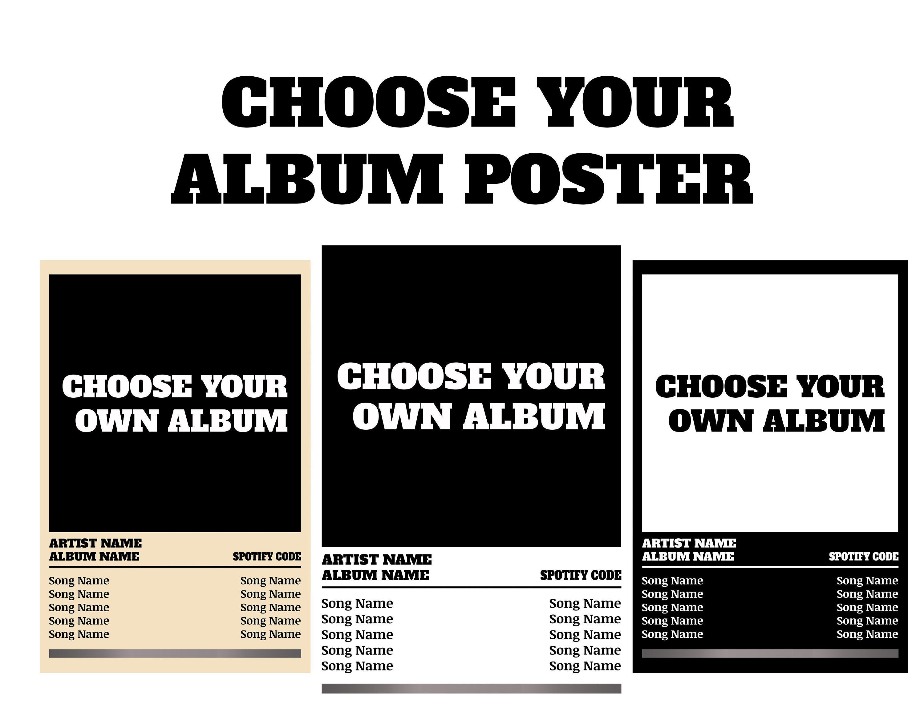 Choose Your Own Album Poster, Custom Album Poster, Music Gift Ideas ...