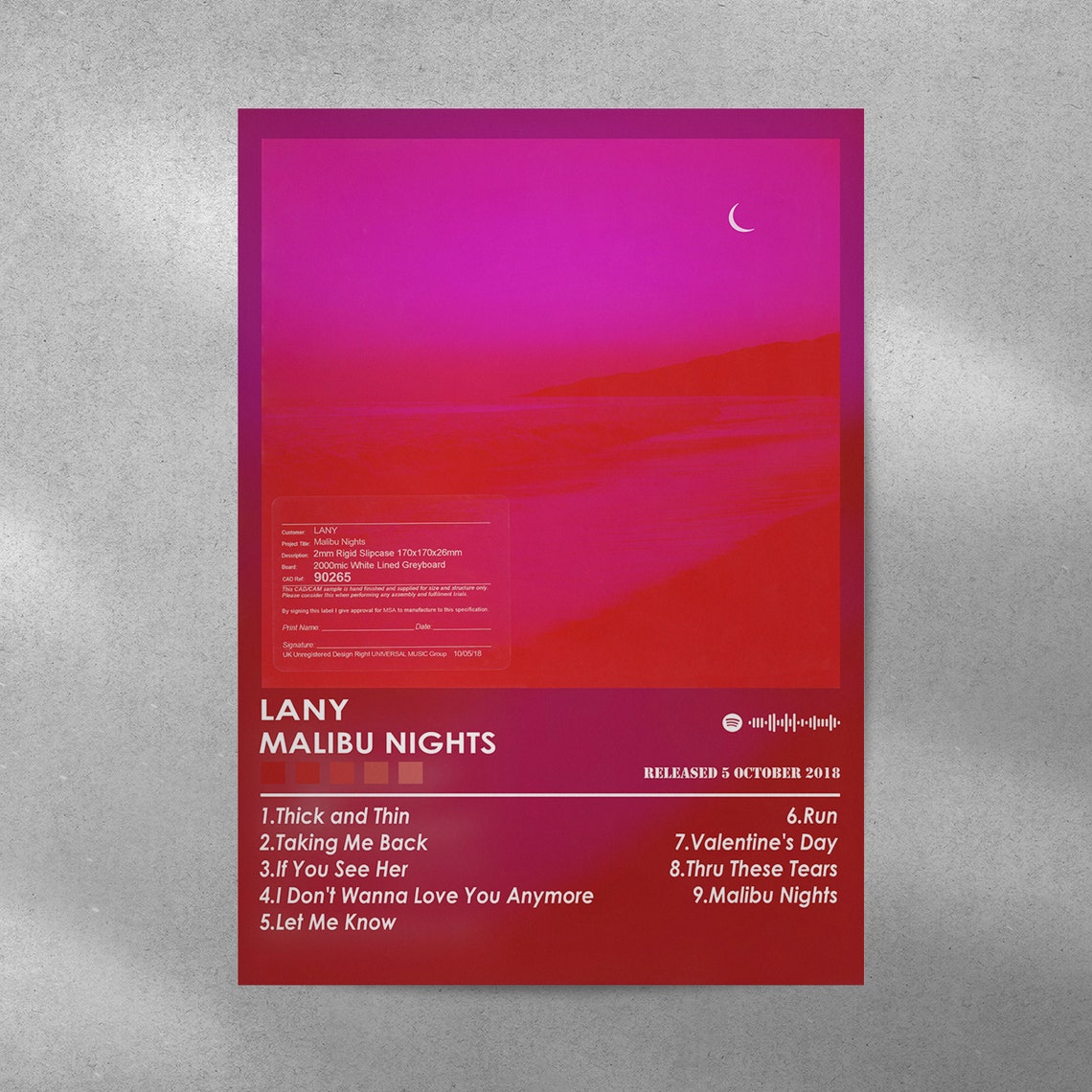 Lany Poster Print Malibu Nights Music Poster Album Cover Poster Wall ...