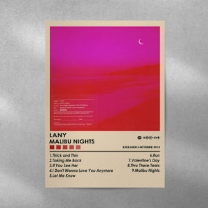 Lany Poster Print Malibu Nights Music Poster Album Cover Poster Wall ...