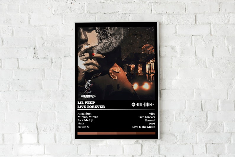 Lil Peep Poster Print Live Forever Poster Music Poster Album Cover ...