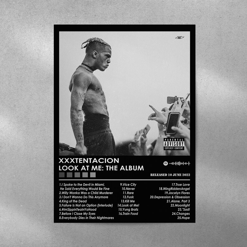 Xxxtentacion Poster Print Look At Me The Album Poster Music Poster Album Cover Poster Wall