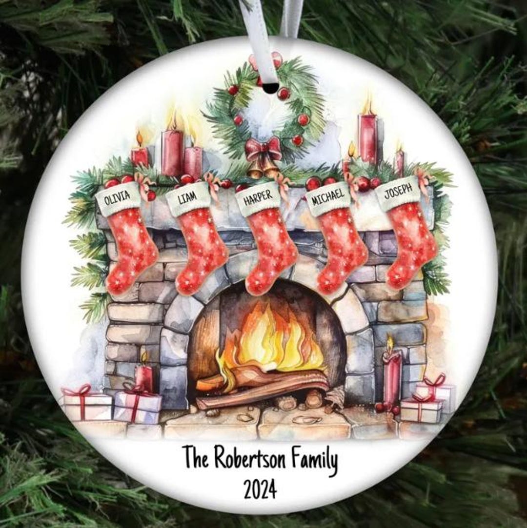 Editable Family Stocking Christmas Ornament,custom Family Stocking ...