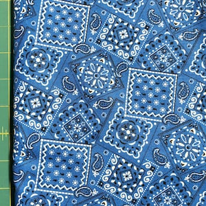 Royal Blue Bandanna Bandana Paisley Print Cotton Fabric 1 Yard - More ...